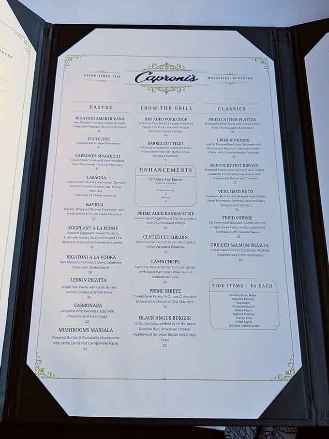 When a menu lists everything from Rigatoni Amatriciana to Prime Ribeye, you know someone's been paying attention for decades.