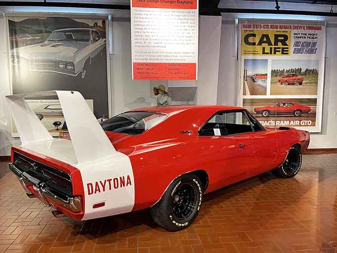 That iconic wing screams "Daytona" louder than your uncle at Thanksgiving dinner &ndash; pure American muscle car poetry.