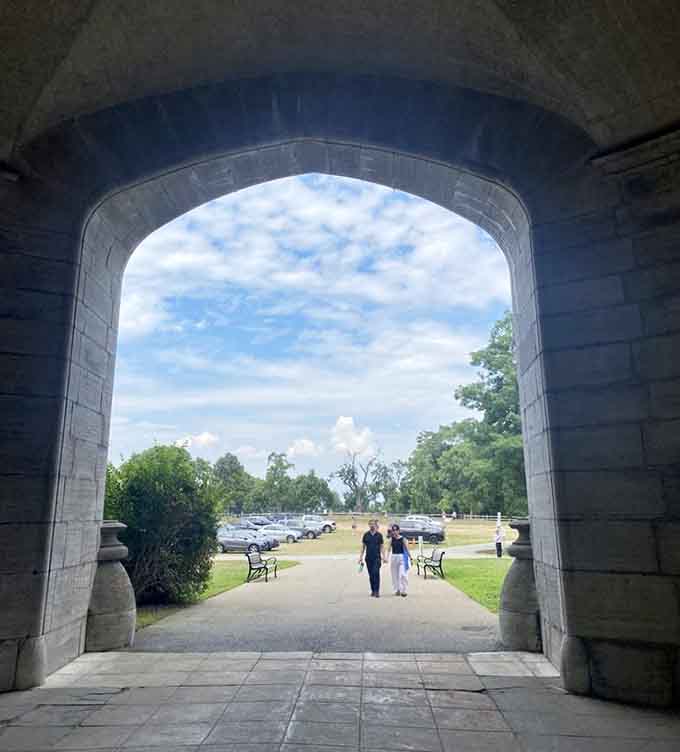 Walking through this archway feels like entering Narnia, except the only lion here is your inner courage.