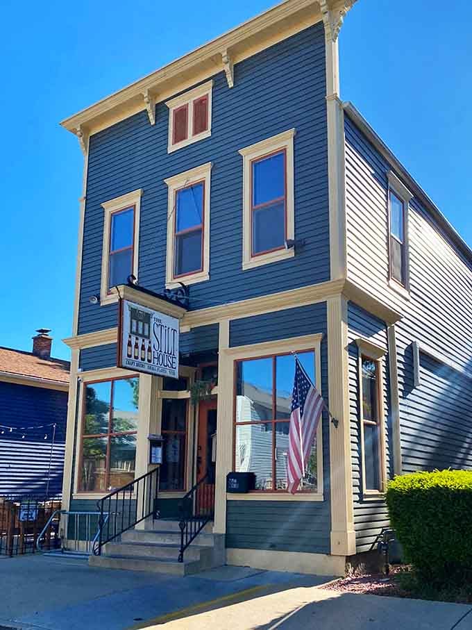 This blue Victorian beauty stands tall like it knows exactly how good it looks against that perfect sky.