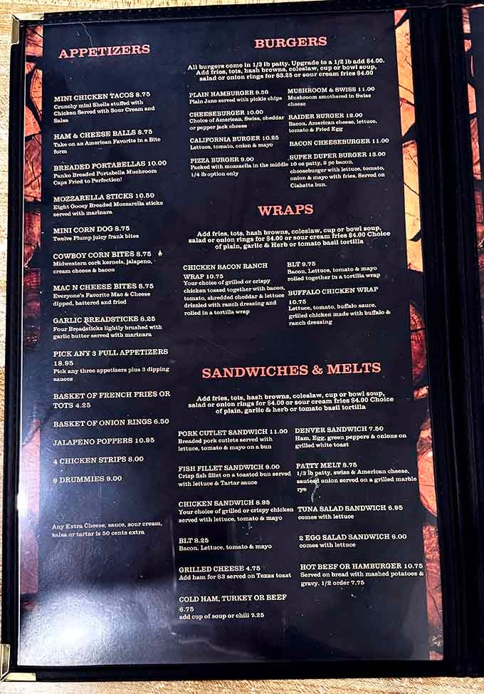 When a menu offers this many options, you know the kitchen isn't afraid of a little honest work.