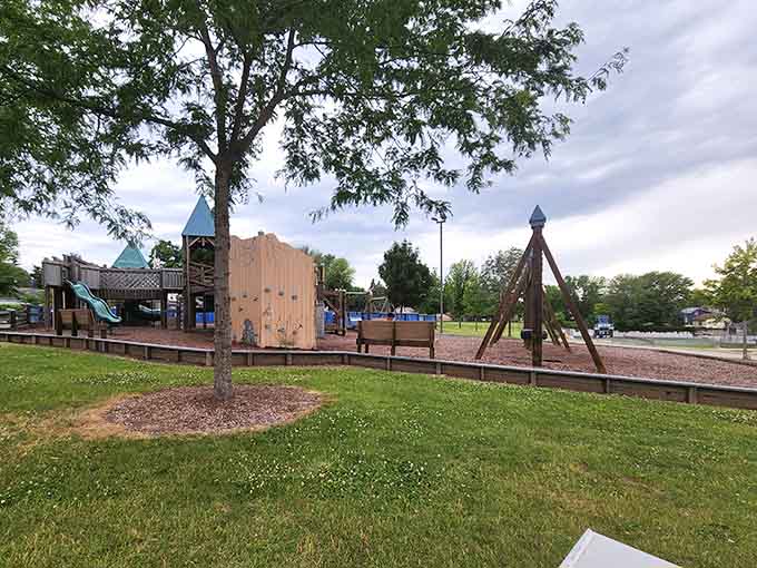 Community parks here prove that happiness doesn't require fancy equipment, just green space and good company.