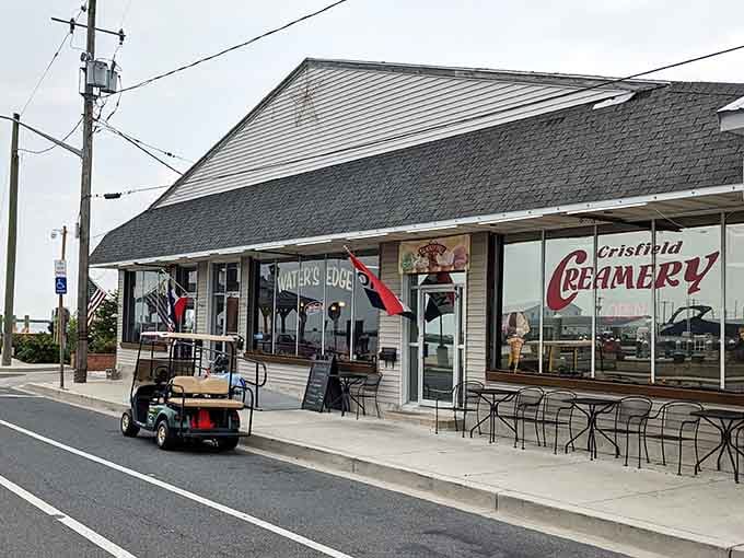 The Creamery's cheerful exterior promises sweet relief on hot days, where locals gather and summer memories are made one scoop at a time.