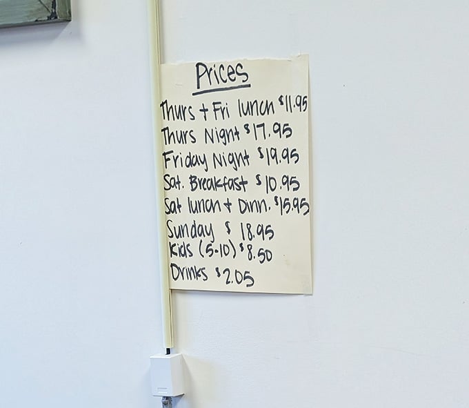 That handwritten price board is your golden ticket to unlimited happiness, one buffet trip at a time.