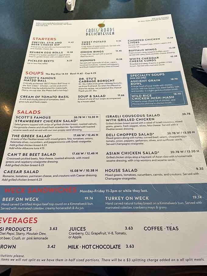 This menu reads like a love letter to deli classics, with enough variety to keep you coming back all week long.