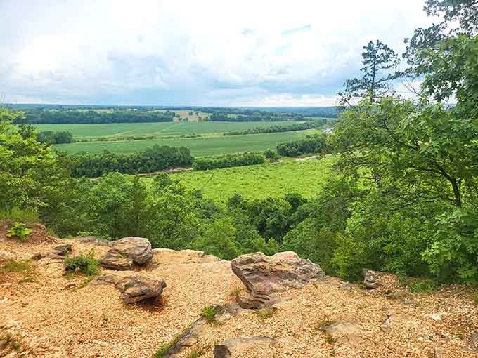 Stand here and you'll swear you can see tomorrow, with rolling farmland stretching toward the horizon.
