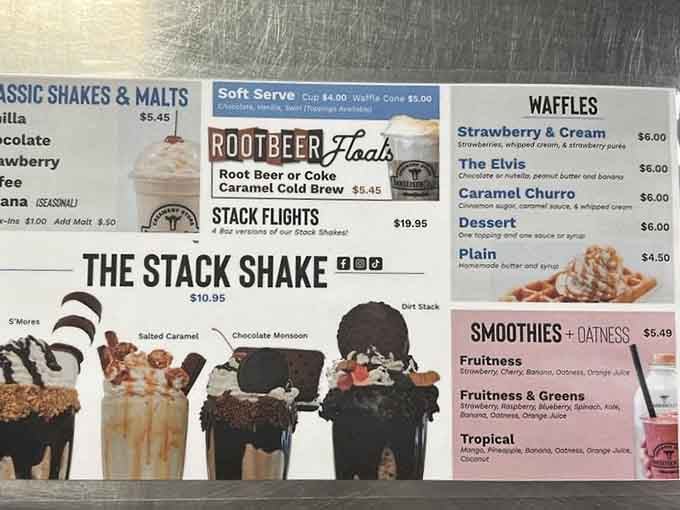 When the menu photos show shakes taller than toddlers, you know you're in for something ridiculous.