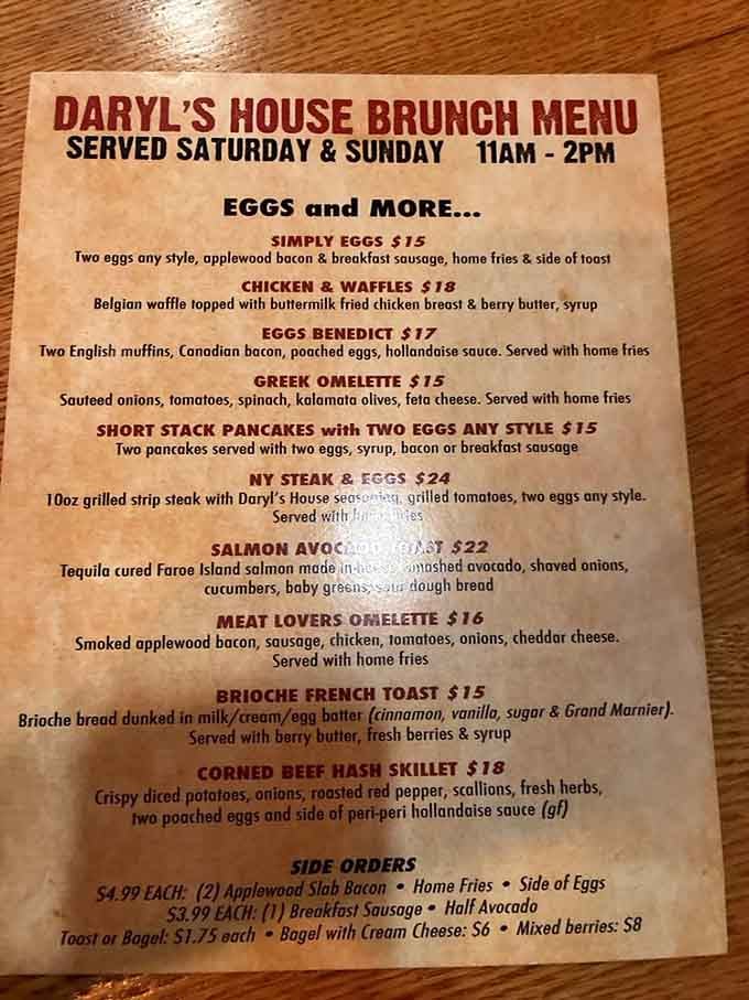 Weekend brunch from 11am to 2pm means you can sleep in and still catch the good stuff.