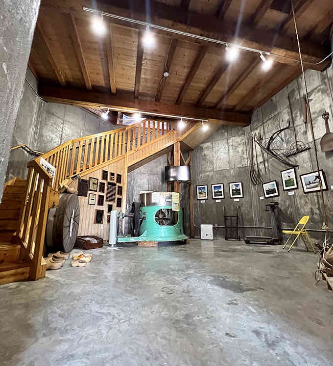 Inside, it's all exposed beams and authentic machinery &ndash; like stepping into a time machine with better lighting.