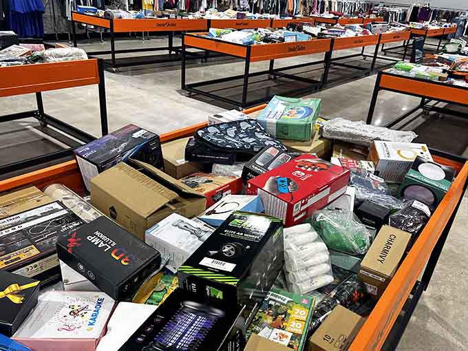 From electronics to household goods, it's like someone dumped out the internet's shopping cart onto actual tables.
