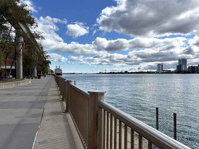When the clouds roll in, the Riverwalk transforms into a moody masterpiece worthy of any art gallery.