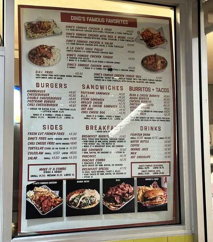 This menu board is basically a roadmap to happiness, with every destination leading to seriously satisfying comfort food.