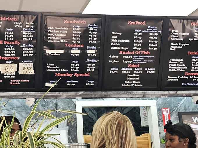 When the menu board offers everything from chicken to seafood, you know you've found a place that takes variety seriously.