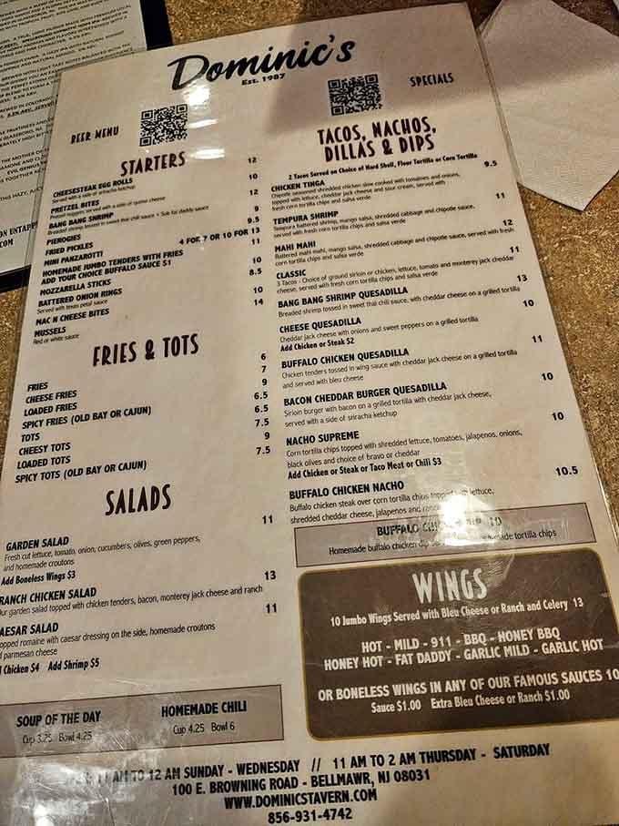 When a menu offers this many wing sauce options, you know they're not messing around with their poultry game.