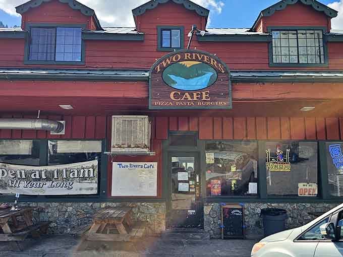 Two Rivers Cafe serves comfort food in a building with more character than most people's entire family trees.