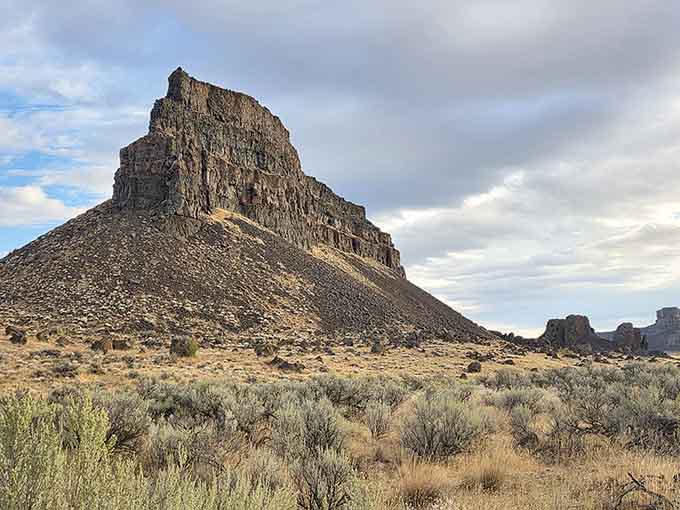 This towering basalt formation stands like a monument to when water decided to redecorate the landscape.