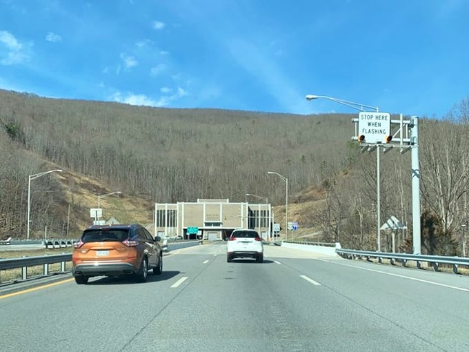 The open road beckons you toward a mountain that decided cooperation was better than being an obstacle course.
