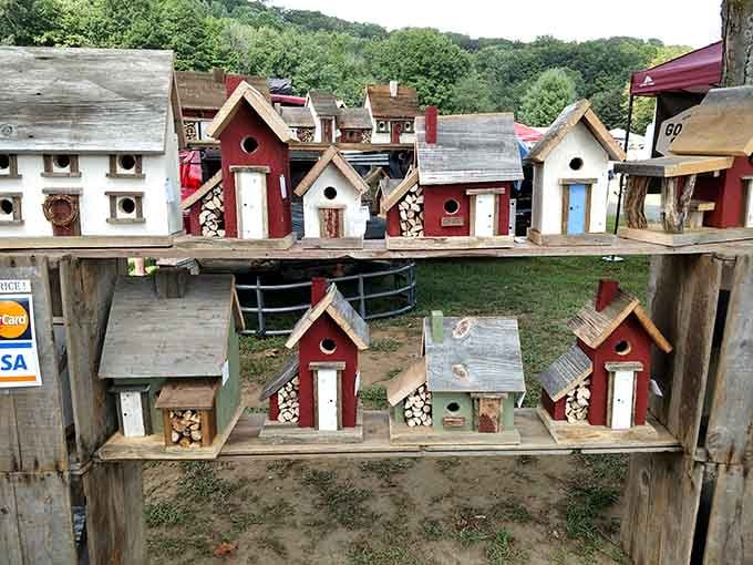These handcrafted birdhouses prove that even our feathered friends deserve charming real estate with character.