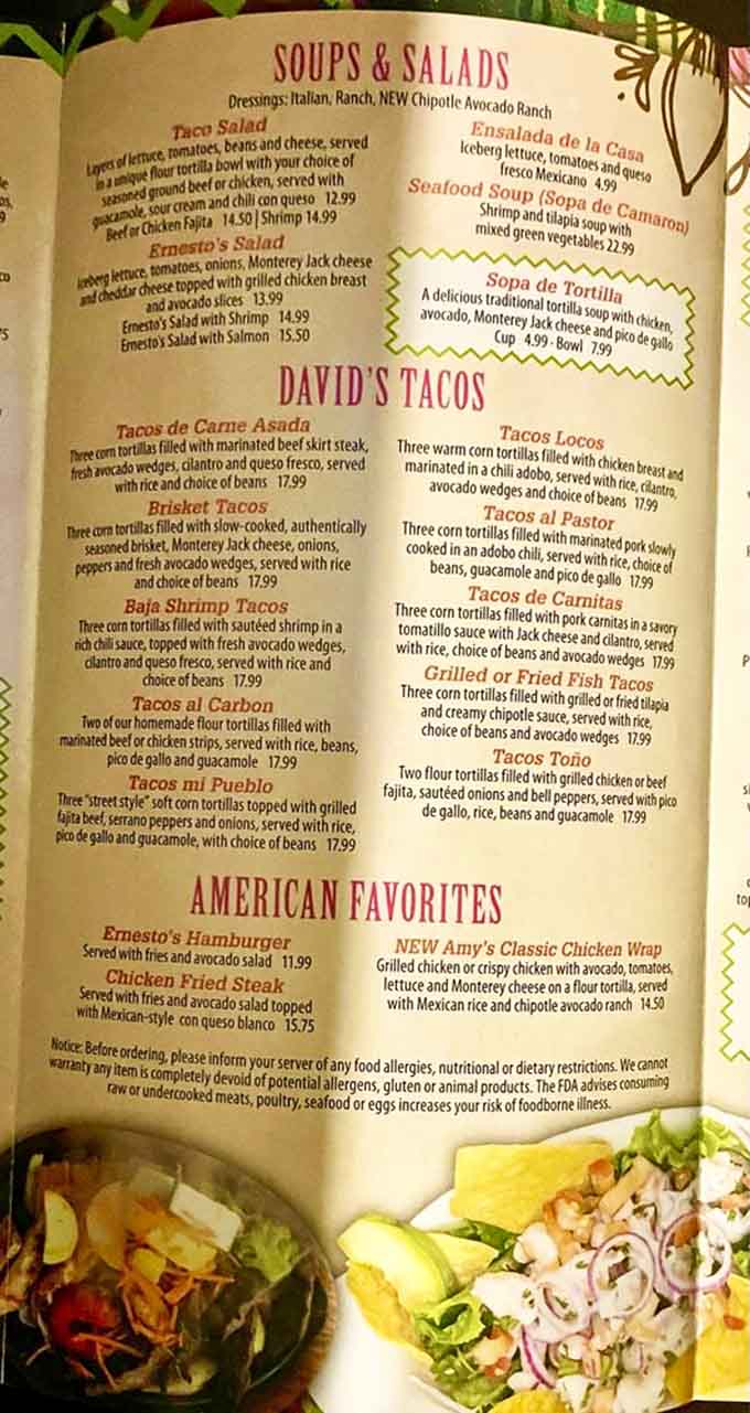 This menu is basically a choose-your-own-adventure book, except every ending involves you being incredibly happy and full.