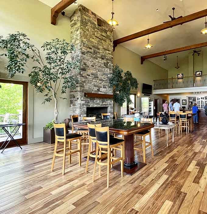 Stone fireplace, soaring ceilings, and enough natural light to make your wine glow, this is mountain elegance done right.