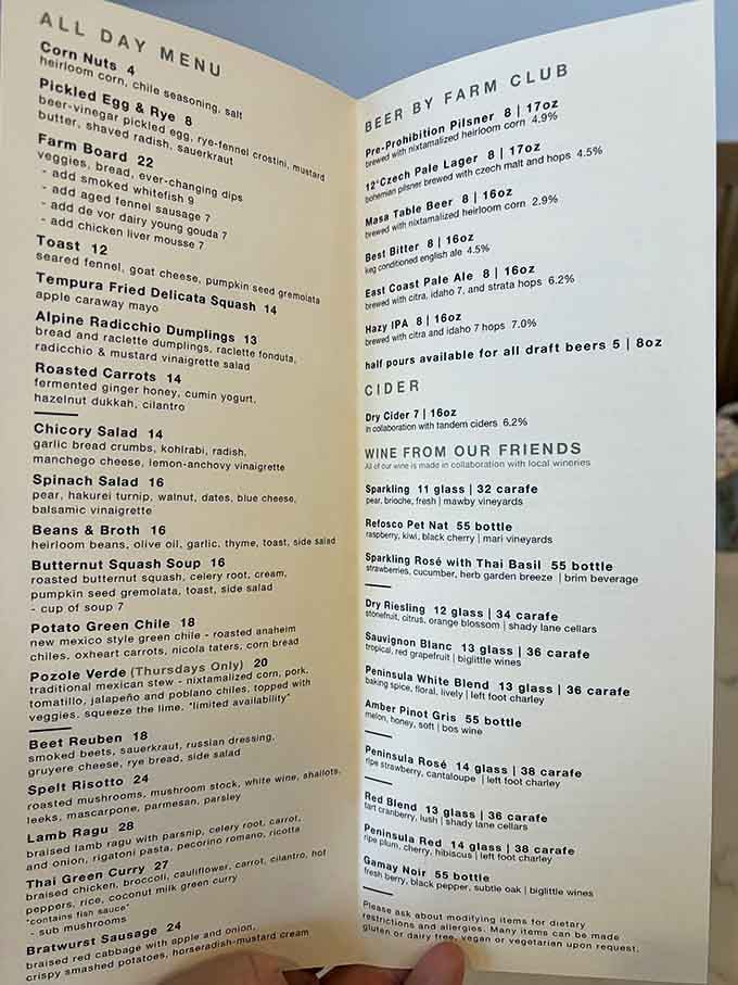 Farm Club's menu reads like a love letter to seasonal eating, with dishes that change as often as Michigan weather.