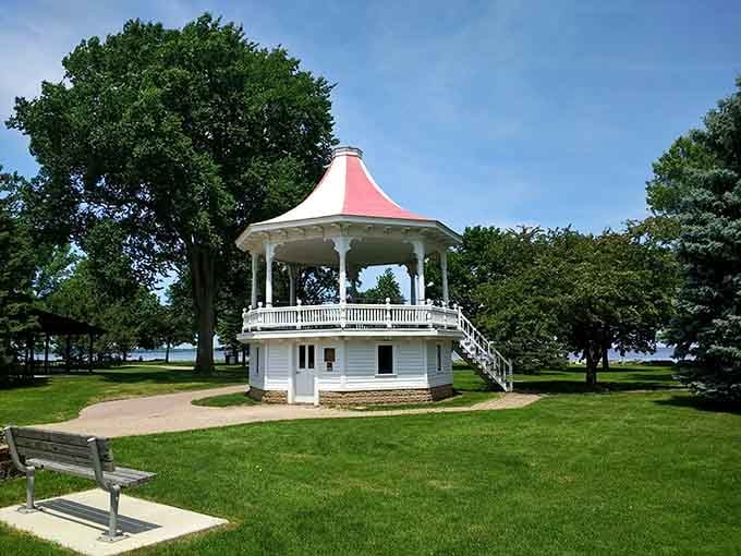 That pink-topped bandstand isn't just pretty; it's where summer evenings turn into memories you'll actually remember.