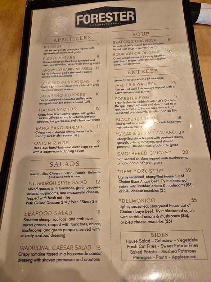 From pierogies to New York strip, this menu reads like Pennsylvania's greatest culinary hits album.