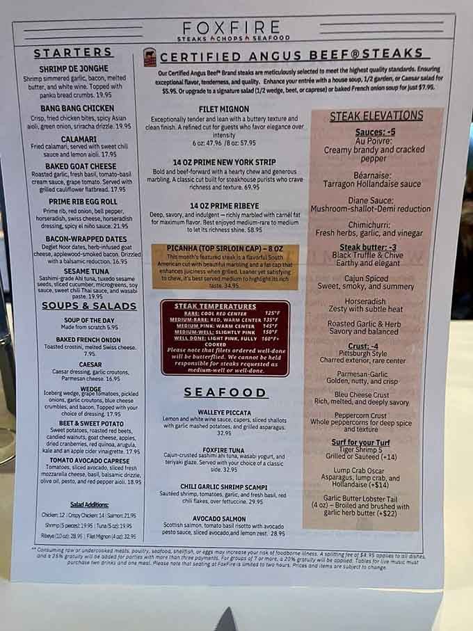 This menu doesn't play around: Certified Angus Beef and enough steak elevations to make decisions deliciously difficult.