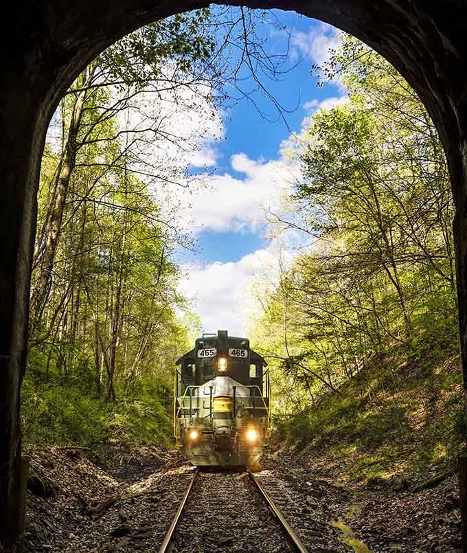 Emerging from the hand-carved Burton Tunnel feels like stepping through a portal into another world entirely.