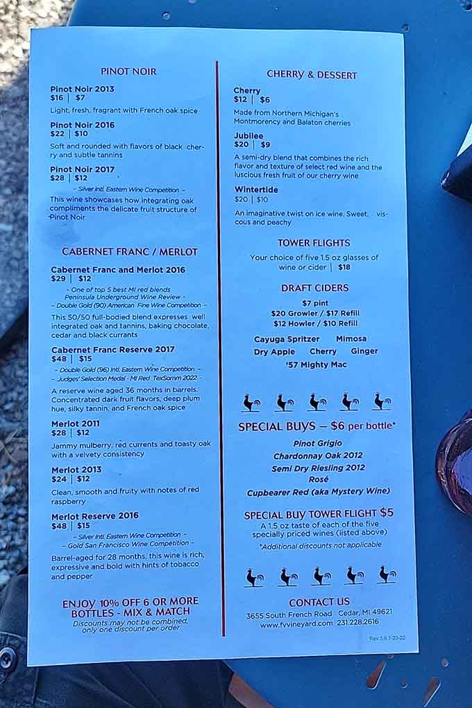 From Pinot Noir to Cherry wine, this menu reads like a love letter to Michigan's terroir and talent.