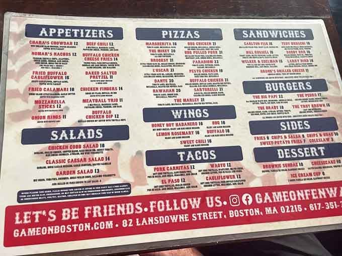 When your menu reads like a Hall of Fame roster, you know someone's taking their sports seriously around here.