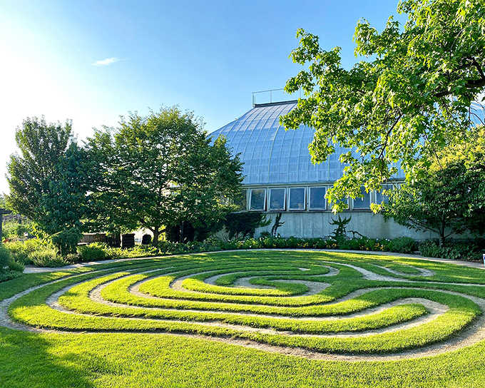 The labyrinth garden outside proves that getting lost can be the best way to find yourself.