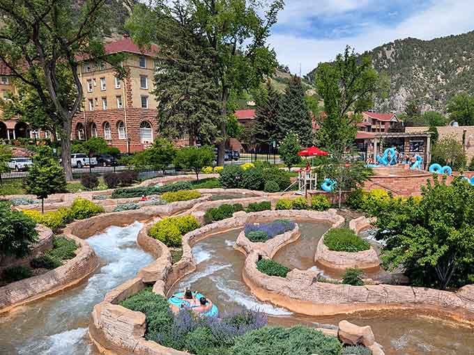 A lazy river that winds through landscaped gardens, because regular floating wasn't fancy enough already.