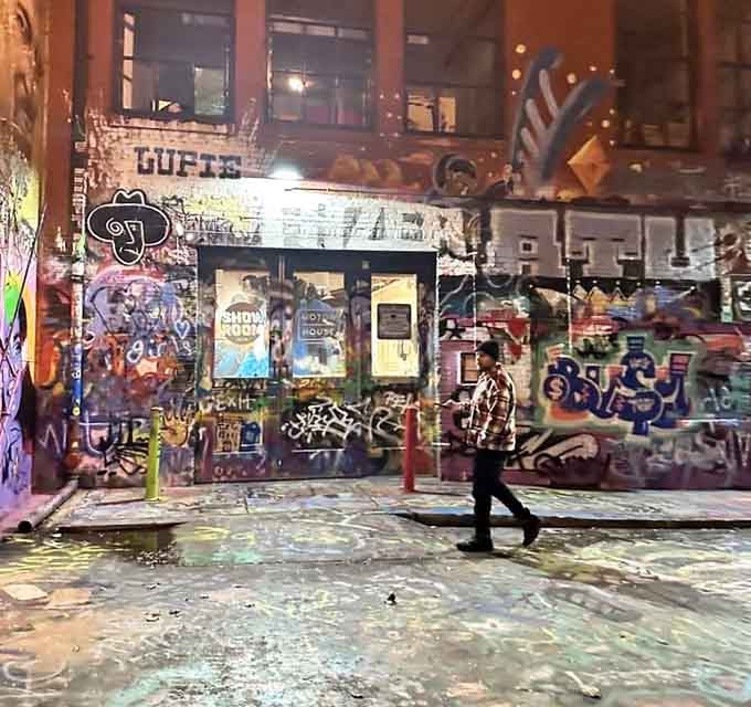 Even the storefronts become part of the ever-evolving gallery, blurring the lines between commerce and pure creativity.