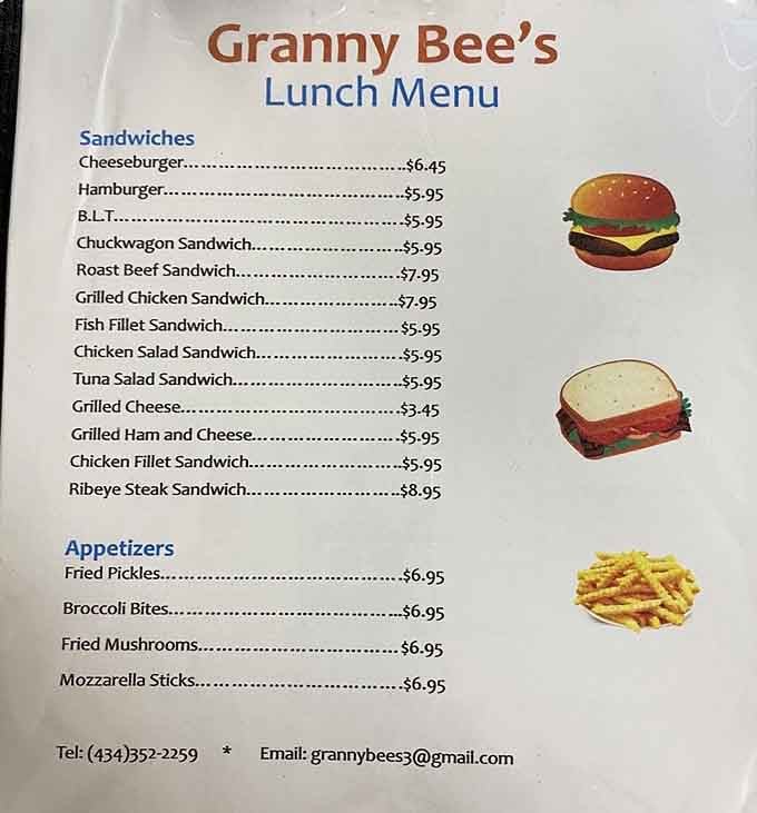 The lunch menu reveals sandwich classics and fried delights that'll make decision-making deliciously difficult today.