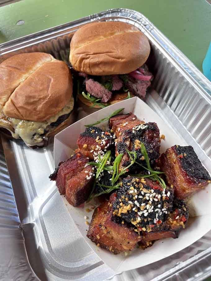 Those pork belly burnt ends glisten like edible jewels, and yes, they taste even better than they look.