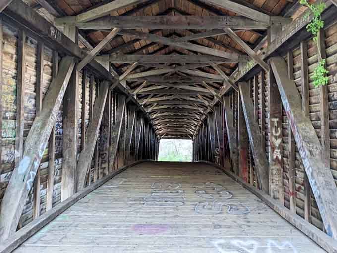 Look up at those wooden trusses and you're seeing craftsmanship that puts modern construction to shame, honestly.