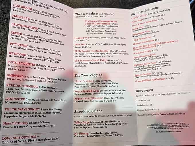 Menu reads like a love letter to Philadelphia, written in delicious sandwich form.