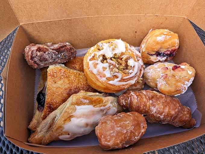 This box of golden temptation proves that variety is the spice of life, especially when everything's flaky.