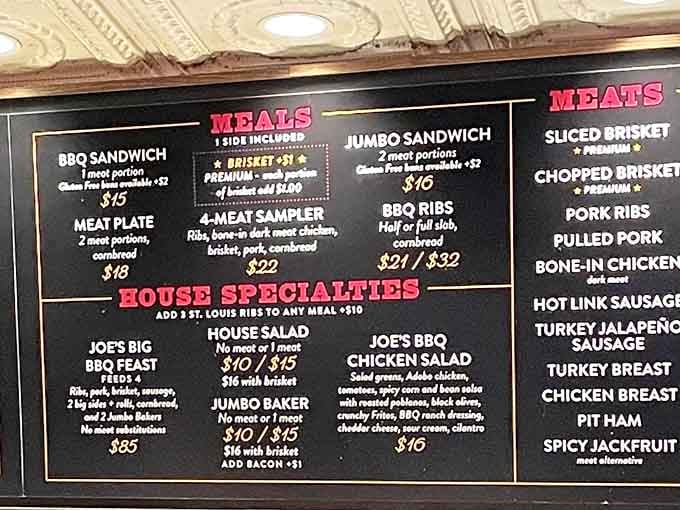 The menu board doesn't lie: this is where carnivores come to find their happy place, one protein at a time.