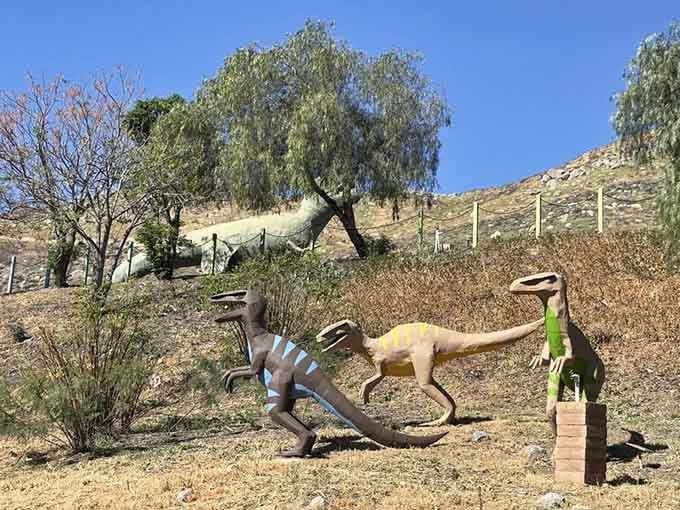 Nothing says "family bonding" quite like watching dinosaurs square off in their eternal prehistoric standoff.