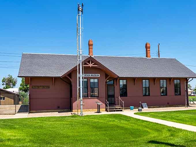 The museum building stands proud, preserving railroad history in a structure that's history itself.