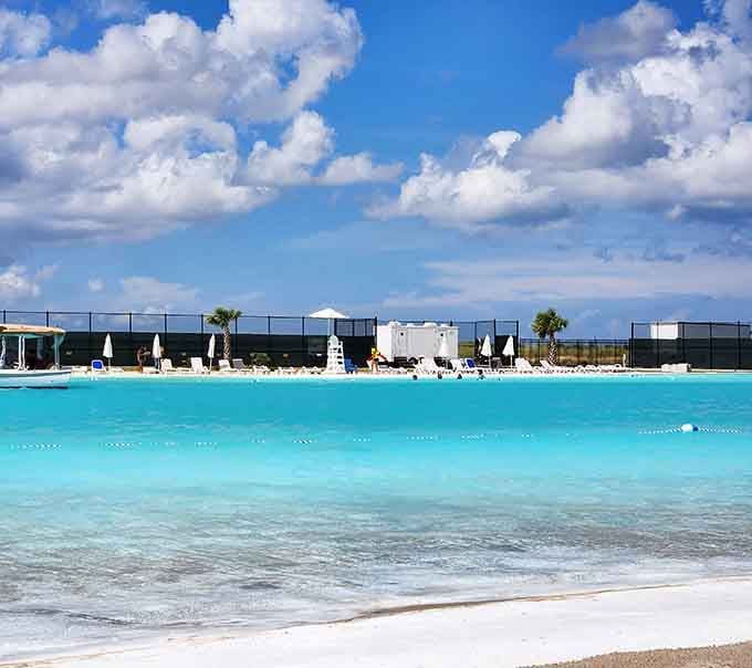 That water clarity isn't a filter trick; it's the real deal, looking like someone photoshopped the Caribbean into Texas City.