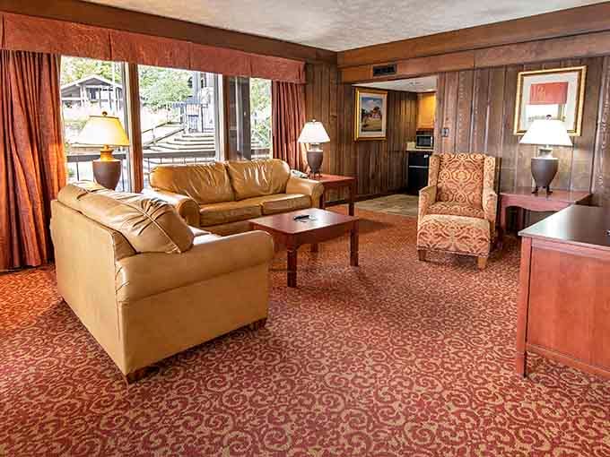 Suite living with lake views means you can be fancy without wearing shoes or talking to anyone.