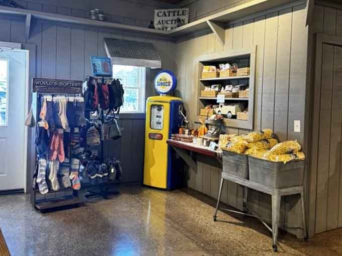 Even the gift shop has personality, complete with a vintage gas pump that's purely decorative but absolutely perfect.