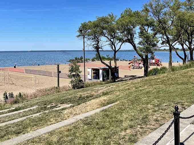 Lakeview Park delivers exactly what it promises: stunning Lake Erie views, sandy beaches, and enough space to breathe deeply.
