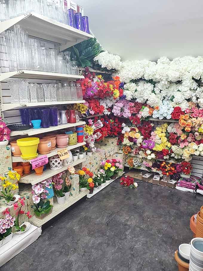 A rainbow of artificial blooms that won't wilt by Wednesday, perfect for those lacking the legendary green thumb.