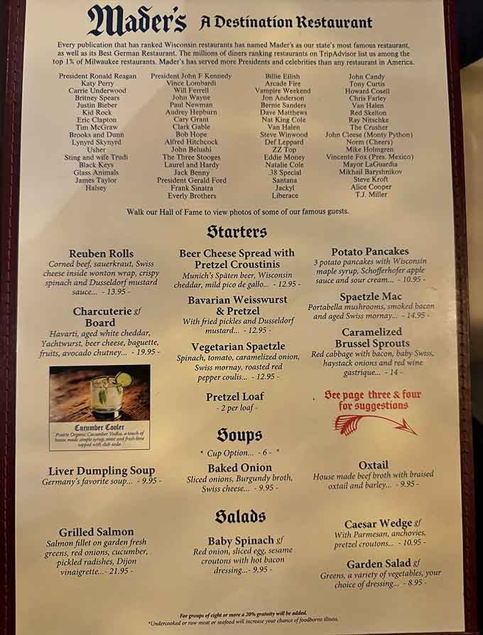 When the menu lists more presidents than a history textbook, you know you're somewhere special.