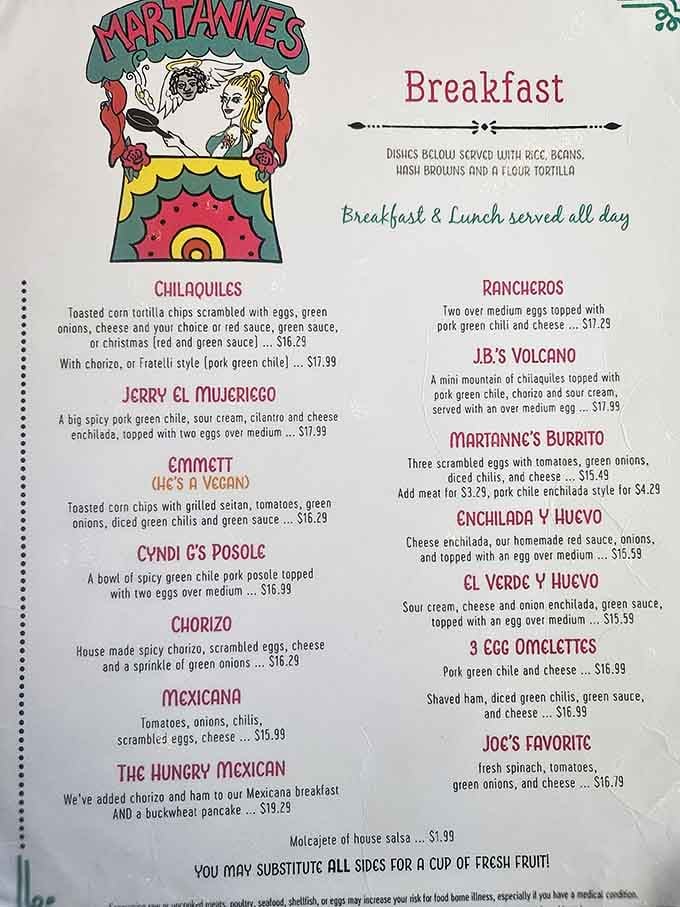 This menu reads like a love letter to breakfast, with enough creative options to keep you coming back weekly.