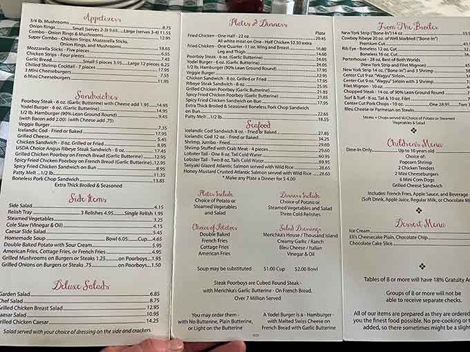 This menu reads like a greatest hits album of comfort food, making decision-making delightfully difficult for everyone.